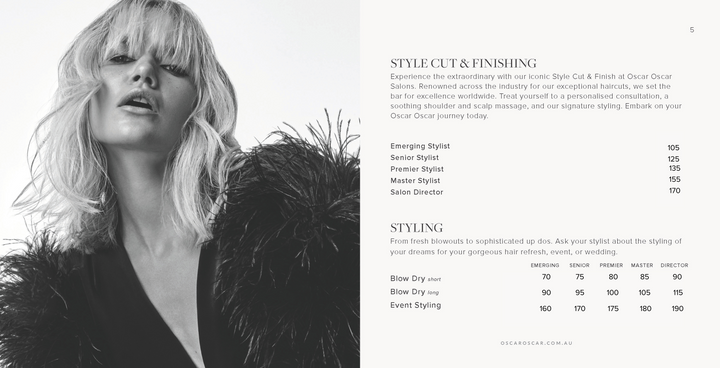 SERVICE MENU – Oscar Oscar Salons